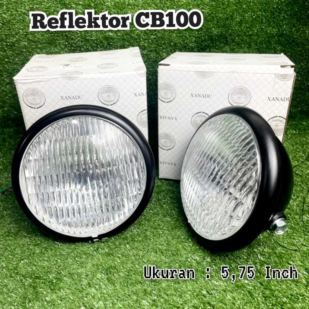 Jual REFLECTOR HEAD LAMP LAMPU DEPAN YB CB 100 CHROME HITAM XANADU ...