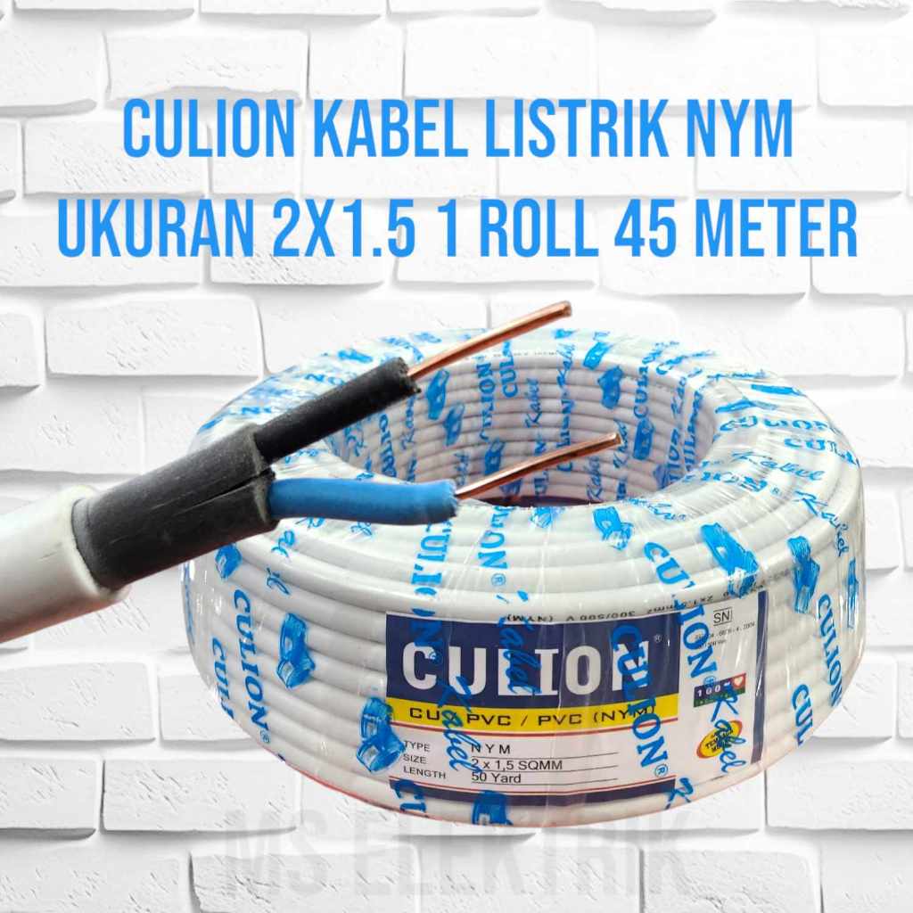 Jual CULION Kabel Listrik NYM / Lidi 2x1.5 Full Tembaga SNI 1 Roll 45 Meter | Shopee Indonesia