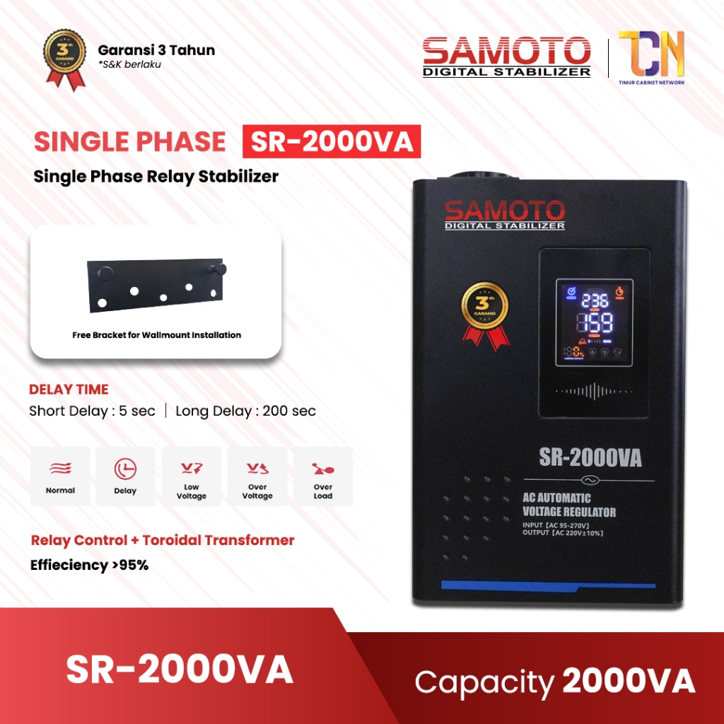 Jual SAMOTO Stabilizer AVR Stabilizer Relay Type SR2KVA Relay ...