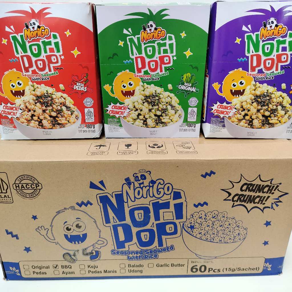 Jual Norigo Pop Rumput Laut Tabur Aneka Rasa | Snack Viral Nori Tabur ...
