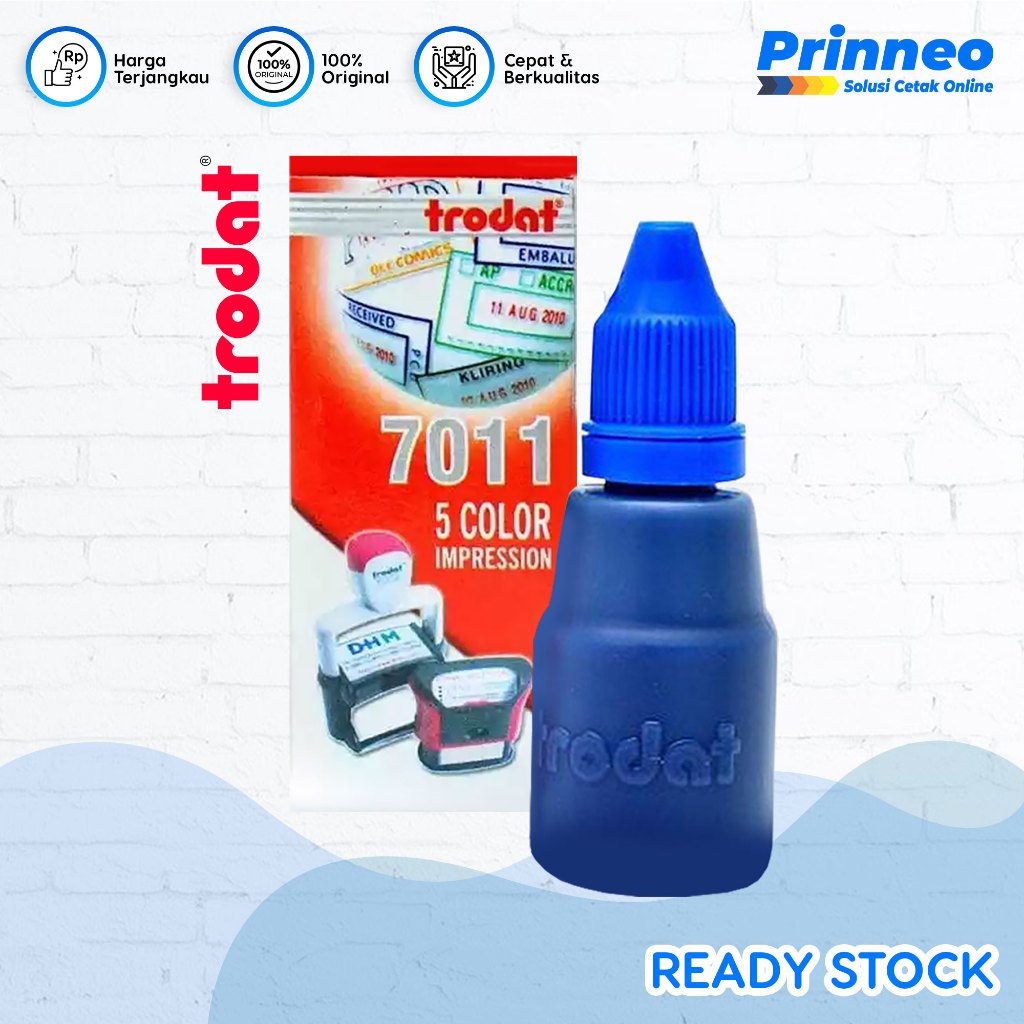 Jual TINTA STEMPEL TRODAT 7011, WARNA BIRU (Anti Air) | Shopee Indonesia