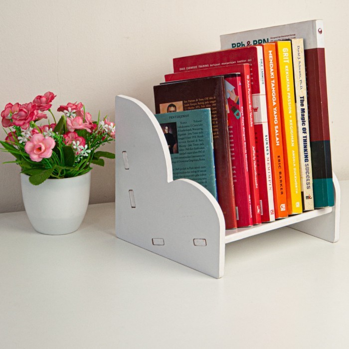 Jual Rak Buku Kecil Meja Kantor / Rak Buku Kayu Minimalis / Tempat Buku ...