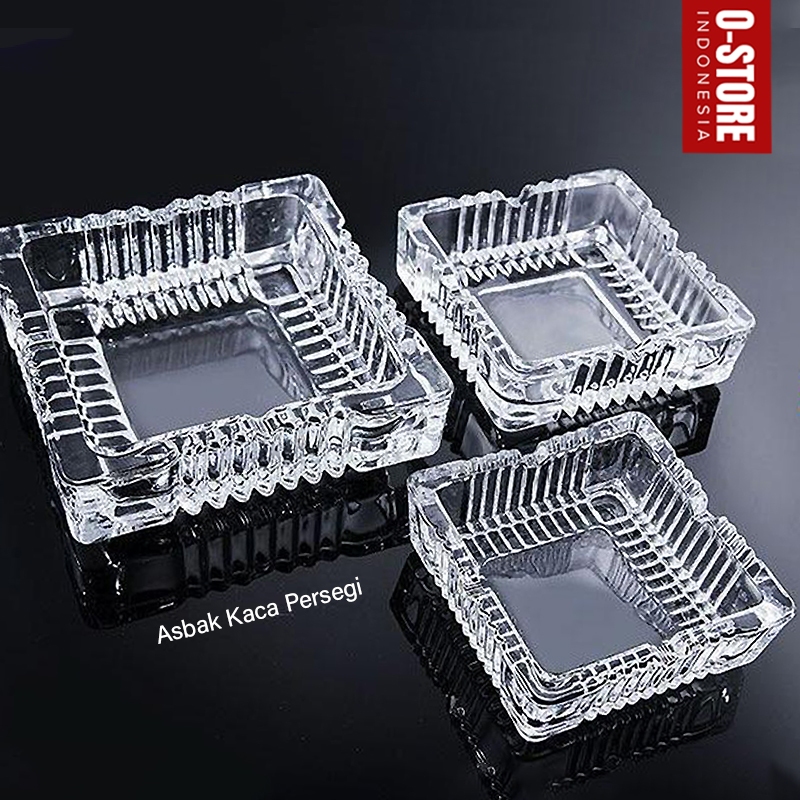 Jual Asbak Unik Persegi Asbak Kaca Tebal Asbak Bening Premium Ashtray ...