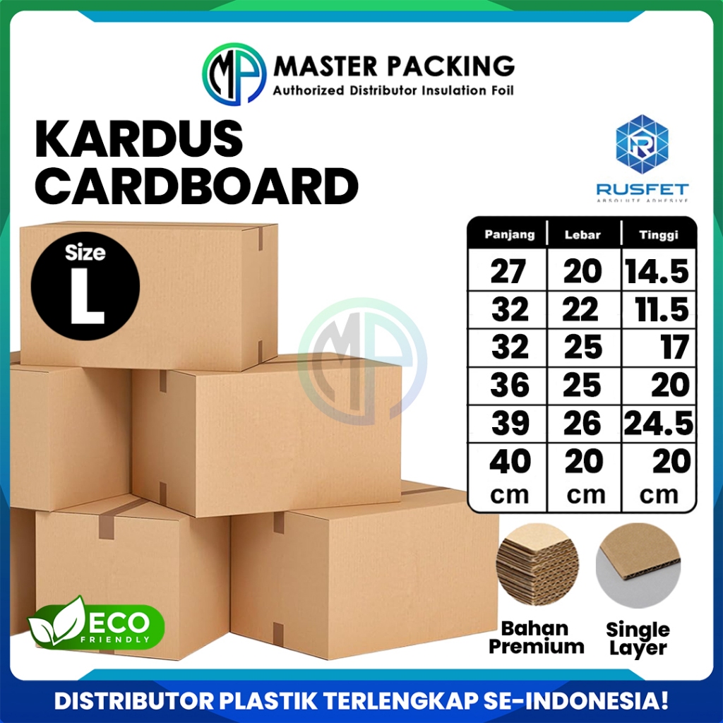 Jual Kardus Box Packing Dus Varian Ukuran Large Karton Single Layer ...