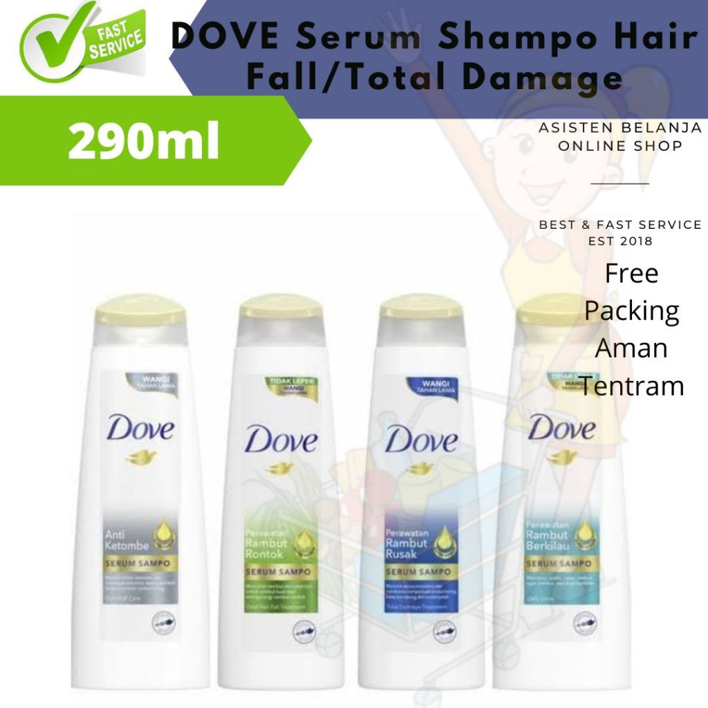 Jual Dove Shampoo Rambut Rusak Total Damage Hair Fall Treatment Rambut ...