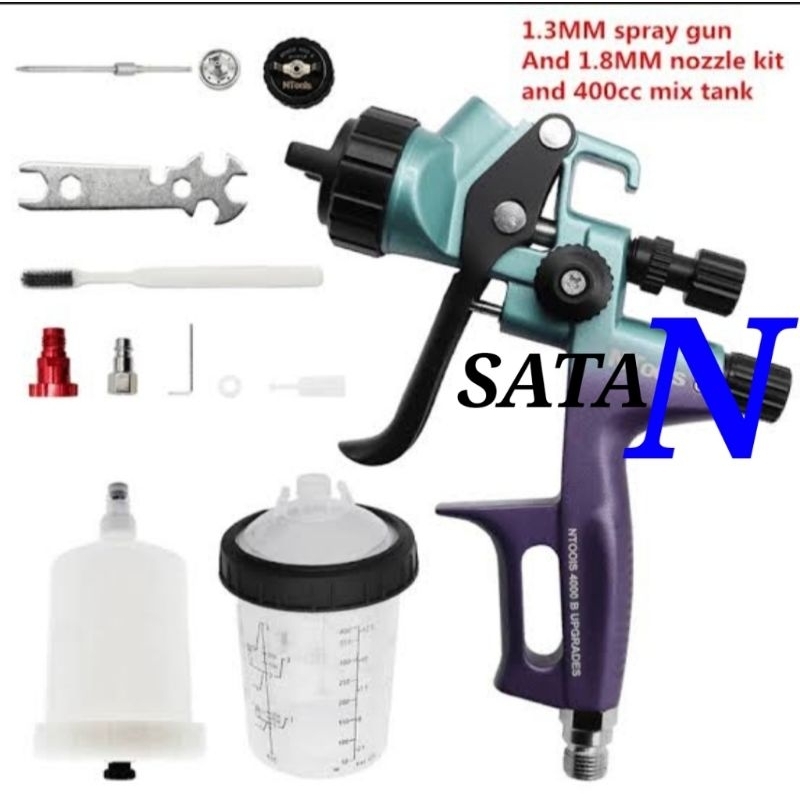 Jual Spray Gun Jet 4000 SATAN Dengan Tabung Snap Lid | Shopee Indonesia