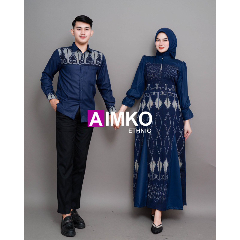 Jual AIMKO ETHNIC - BAJU TENUN COUPLE KINANTI NAVY - COUPLE TENUN ...