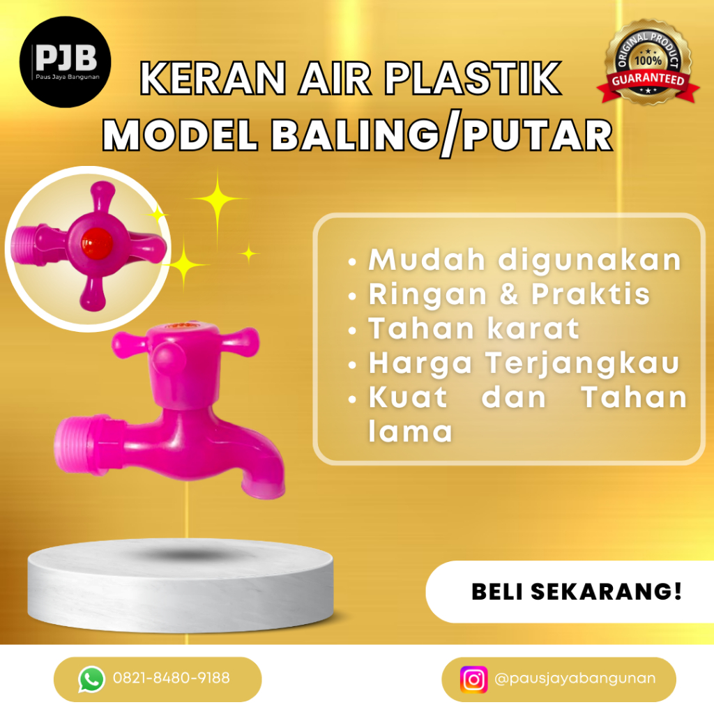 Jual Keran Air Plastik TOSCANO Tahan Lama Model Baling / Keran Tembok ...