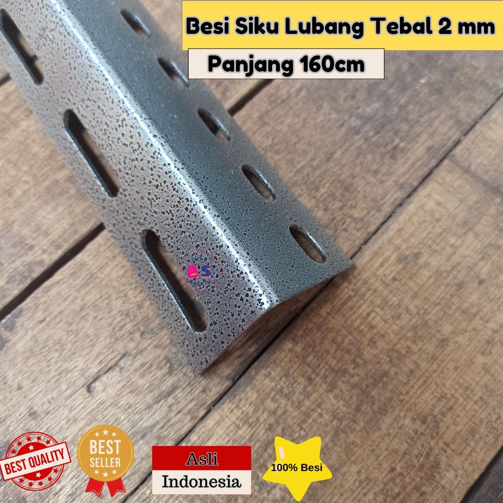 Jual BESI SIKU LUBANG Tebal 2mm Panjang 160 cm / Siku Bolong Tebal 1.6 ...