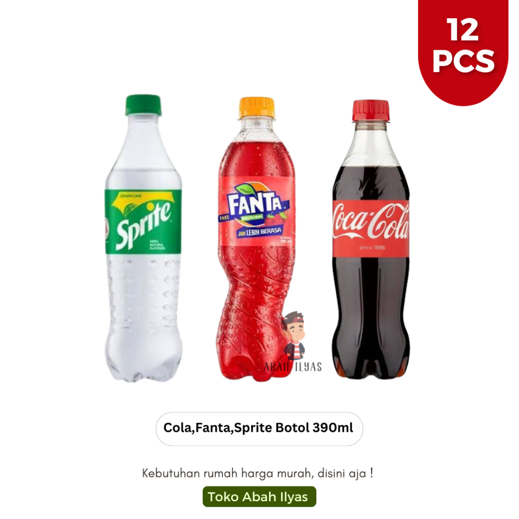 Jual Sprite / Fanta / Coca Cola Botol 390ml isi 12Pcs | Shopee Indonesia