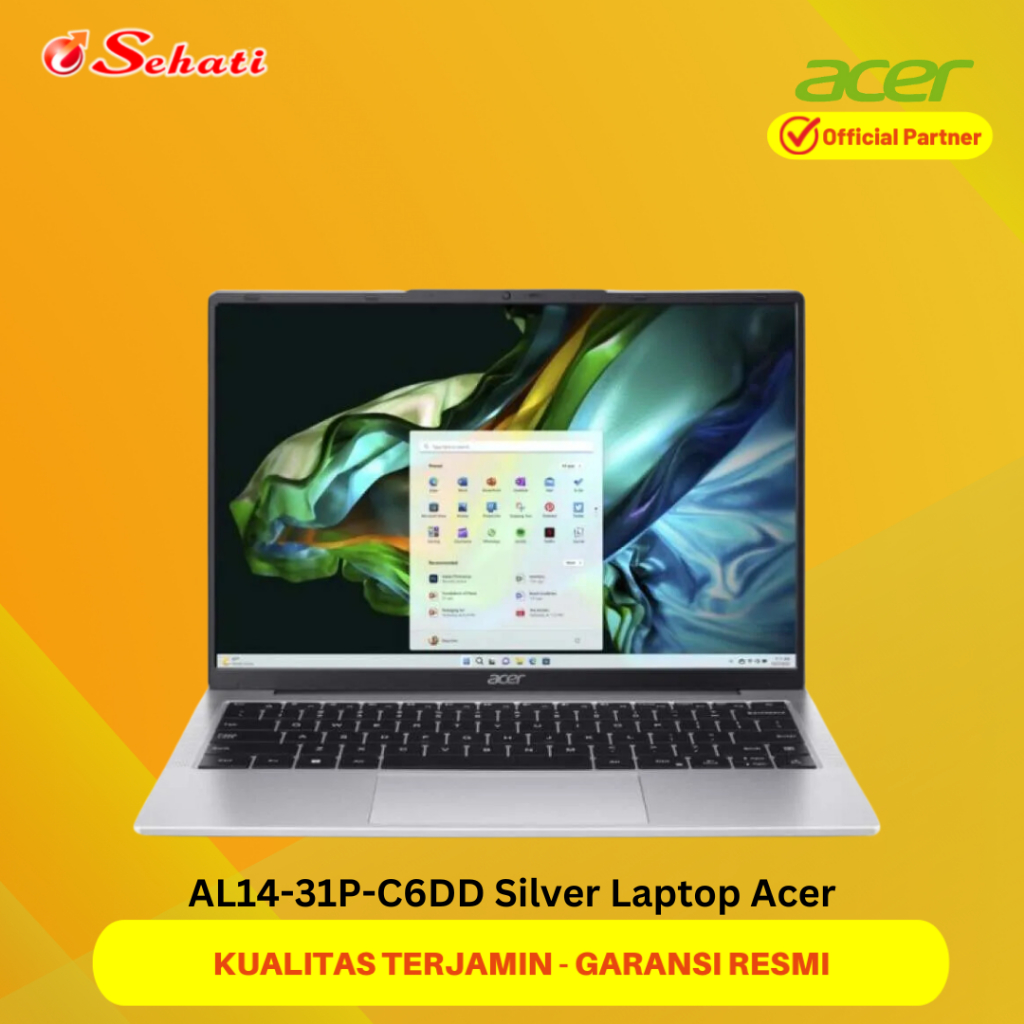 Jual ACER AL14-31P-C6DD Silver Laptop Acer Intel N100 8GB DDR5 512 GB ...