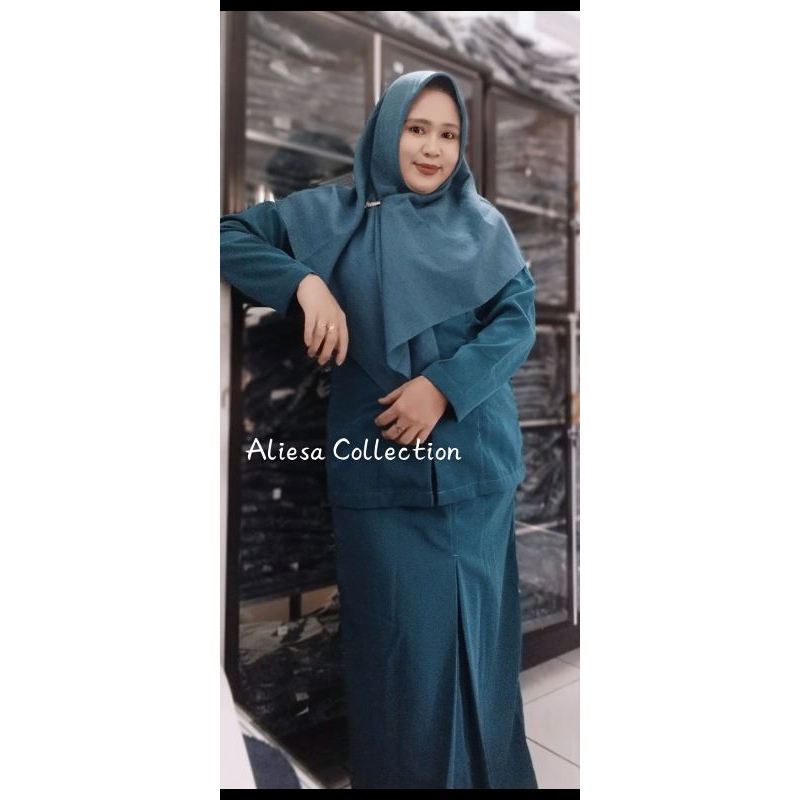 Jual Seragam PKK Biru plus Jilbab | Shopee Indonesia
