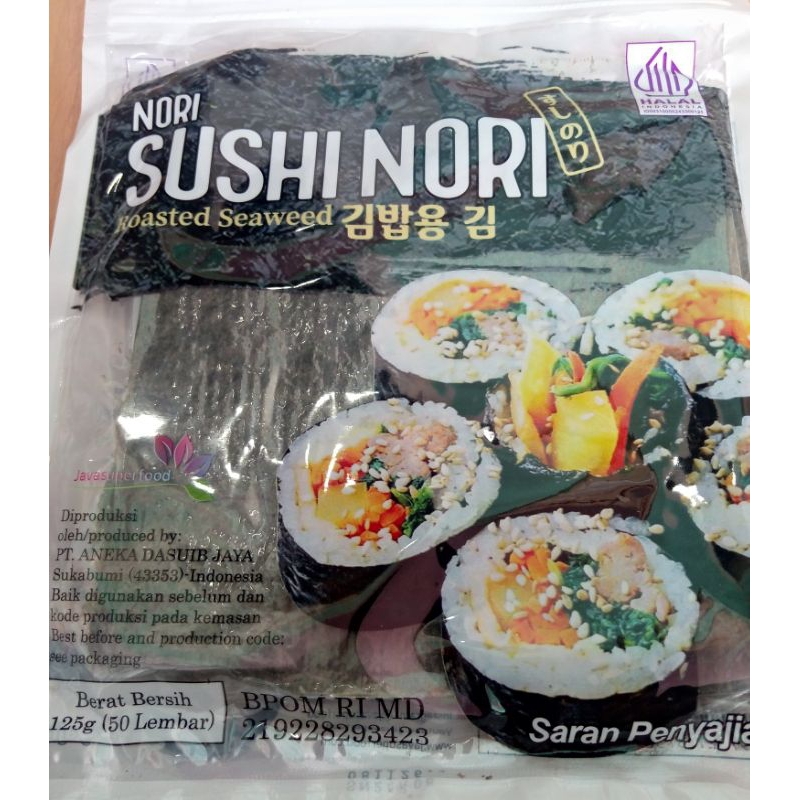 Jual Nori sushi 50 Lembar Halal Java Sakao seaweed rumput laut kulit ...