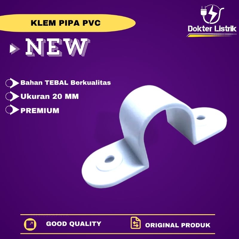 Jual Klem Pipa PVC Conduit Listrik Putih 20mm PREMIUM | Shopee Indonesia