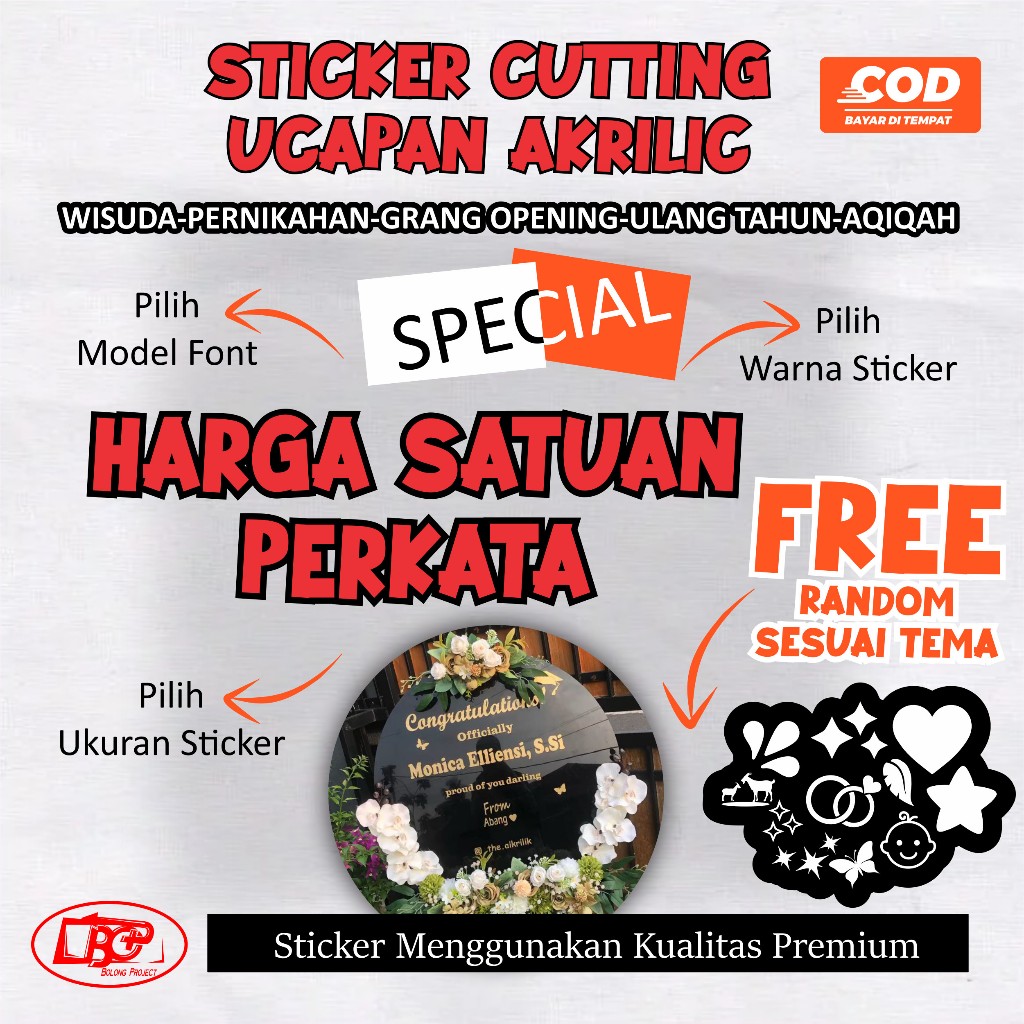 Jual STICKER CUTTING UCAPAN PREMIUM | Shopee Indonesia