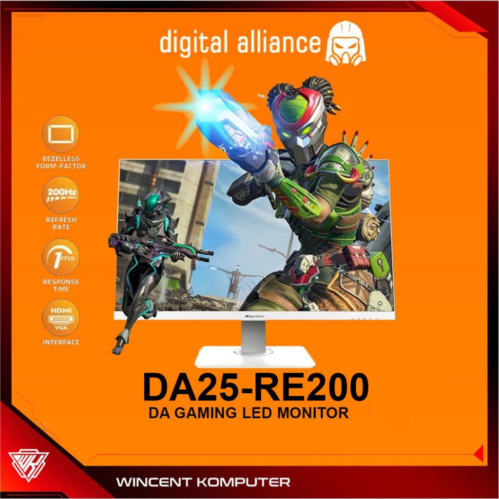 Jual Monitor Gaming LED Digital Alliance 24.5" 200HZ IPS FHD 99% SRGB 1ms Adaptive Sync HDMI ...