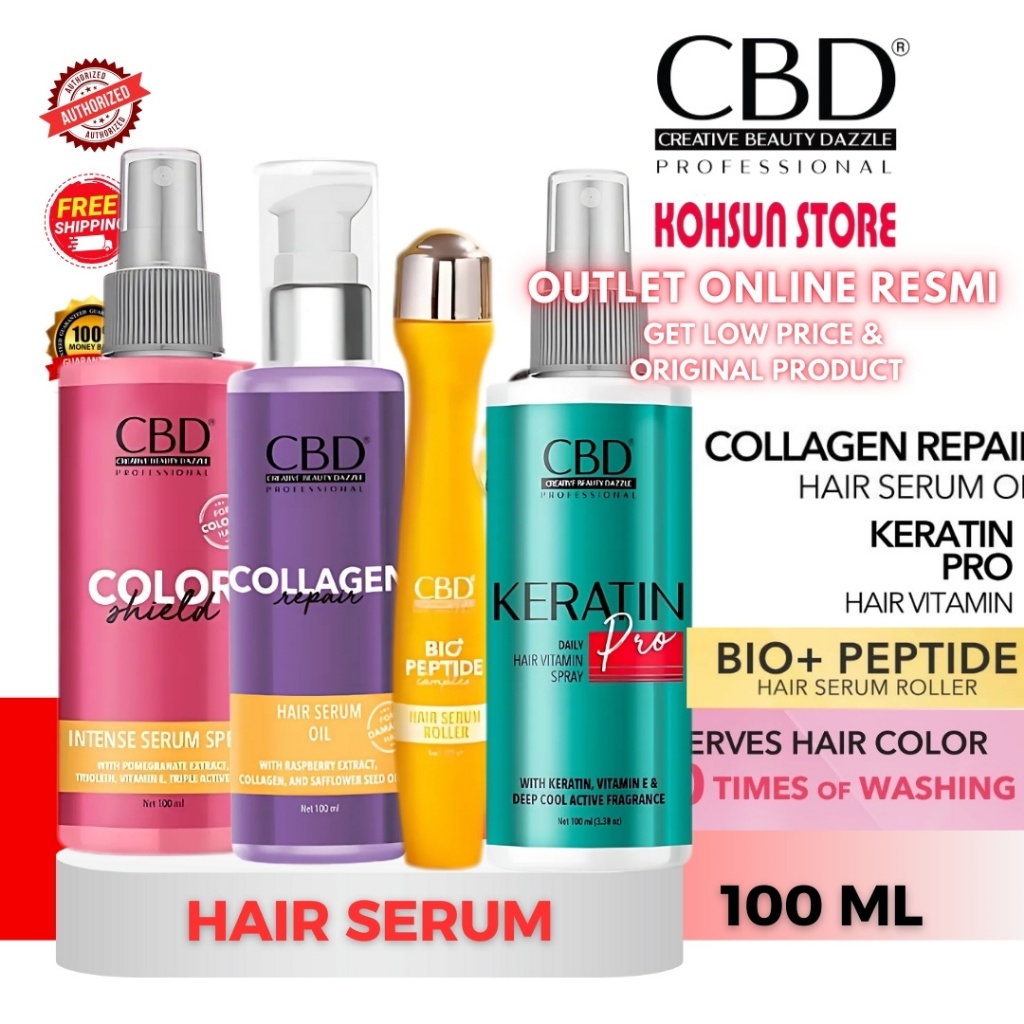 Jual CBD Hair Serum Intense Keratin Collagen Color Shield Bio Peptide ...