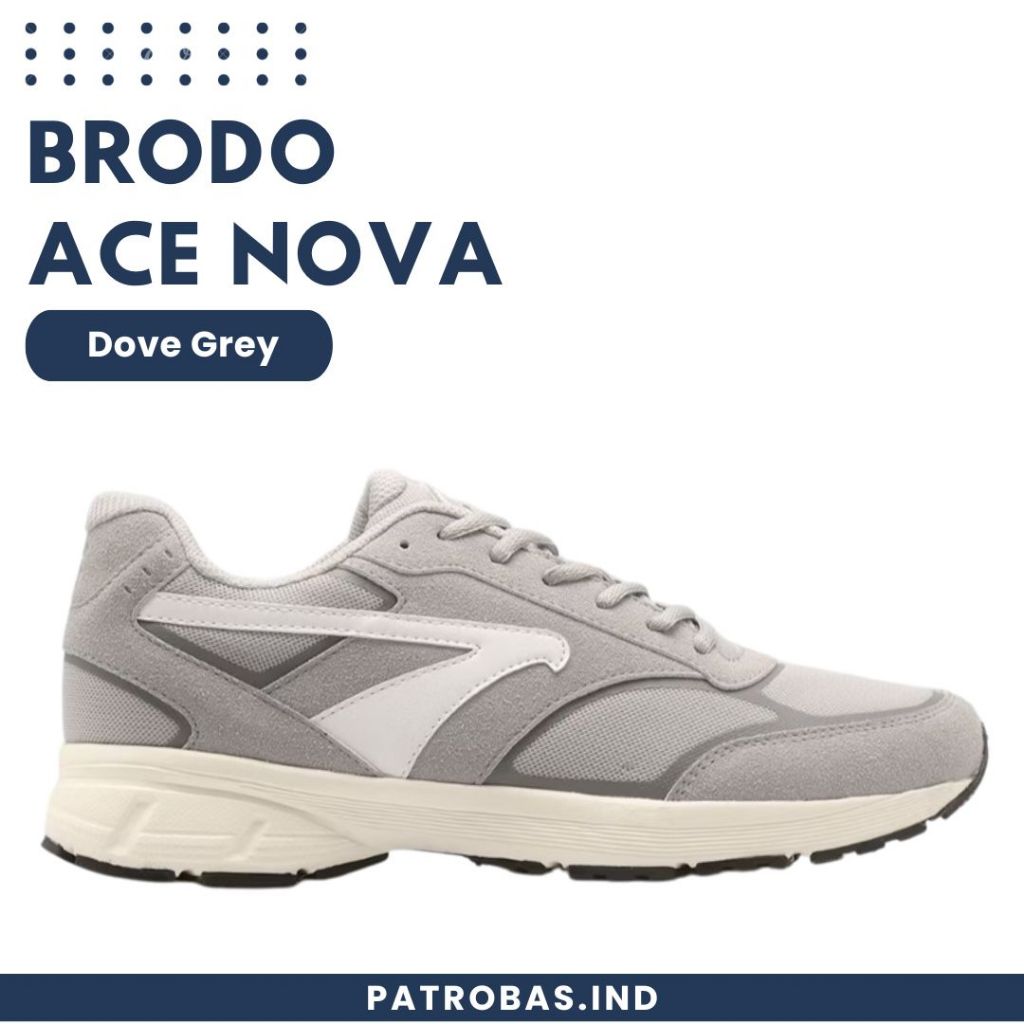 Jual BRODO Ace Nova Dove Grey Original Sepatu Sneakers Casual Pria ...