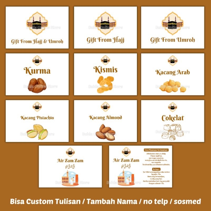 Jual Stiker Gift From Umroh label kemasan kurma ajwa air zamzam water ...