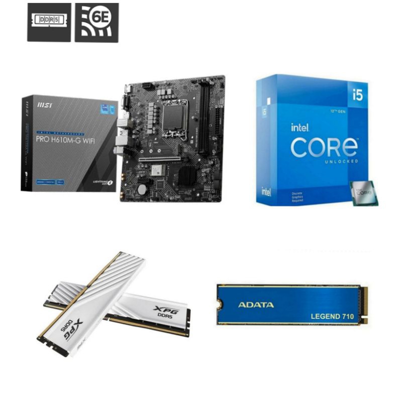 Jual Paket Processor Intel Core i5 12400 / i5 12400F Box Gen 12 LGA 1700 RAM DDR5 32GB Wifi ...