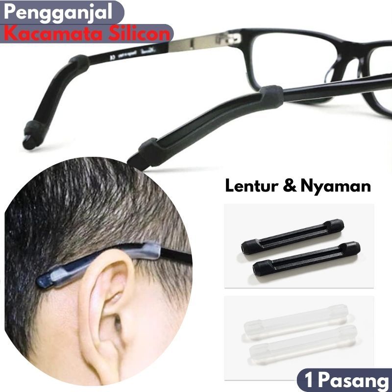 Jual Ear Hook Karet Penahan Kacamata Telinga Pengait Pengganjal Silikon ...
