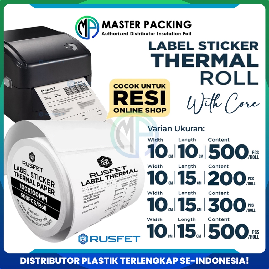Jual Kertas Stiker Label Termal / Paper Thermal Sticker Untuk Resi ...