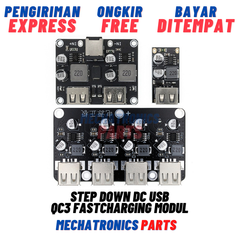 Jual Fast Charging Modul USB QC3 Step Down DC 6-32V To 5V 3.4A 24W 9V/2 ...