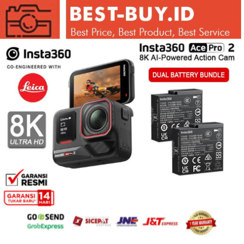 Jual Insta360 Ace Pro 2 8K AI Powered Action Camera Leica Insta 360 Action Cam Dual Battery ...