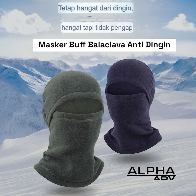 Jual ALPHA ADV Masker Full Face Balaclava Anti Dingin Winter Bahan ...