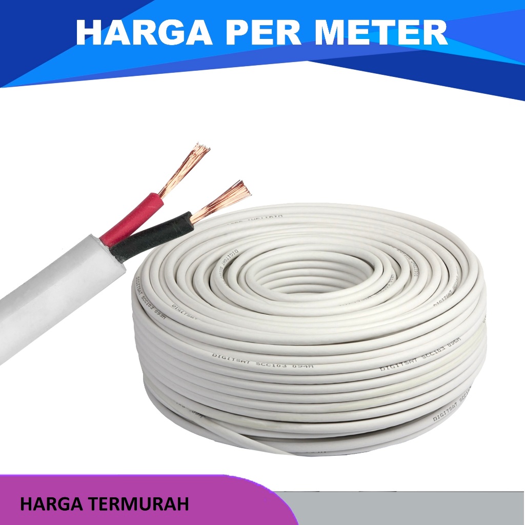 Jual Kabel Listrik 2x0.75 / 2x1.5 PER 1 / 5 / 10 METER Serabut Hitam / Putih Hyo Bulat 1m ...