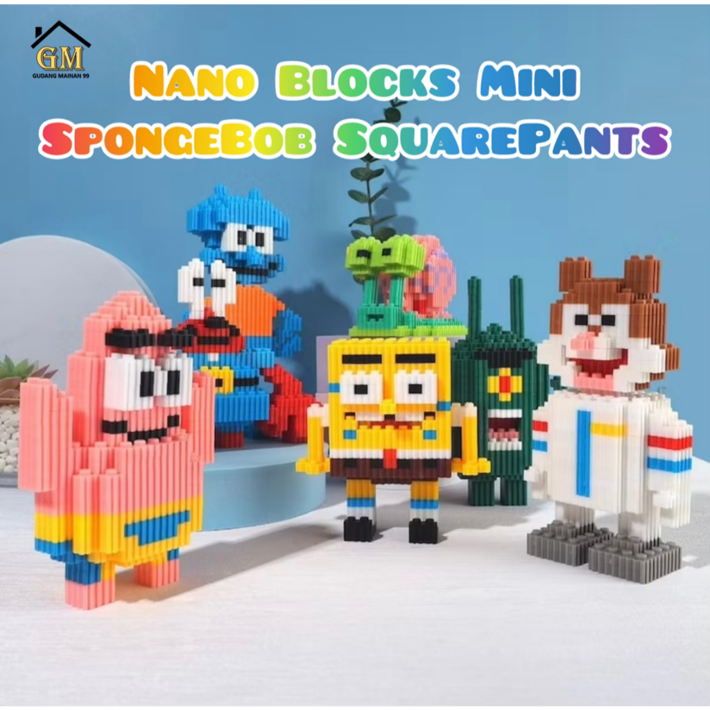 Jual GM99 - Nano Blocks MINI Series SpongeBob SquarePants, Mainan Blok ...