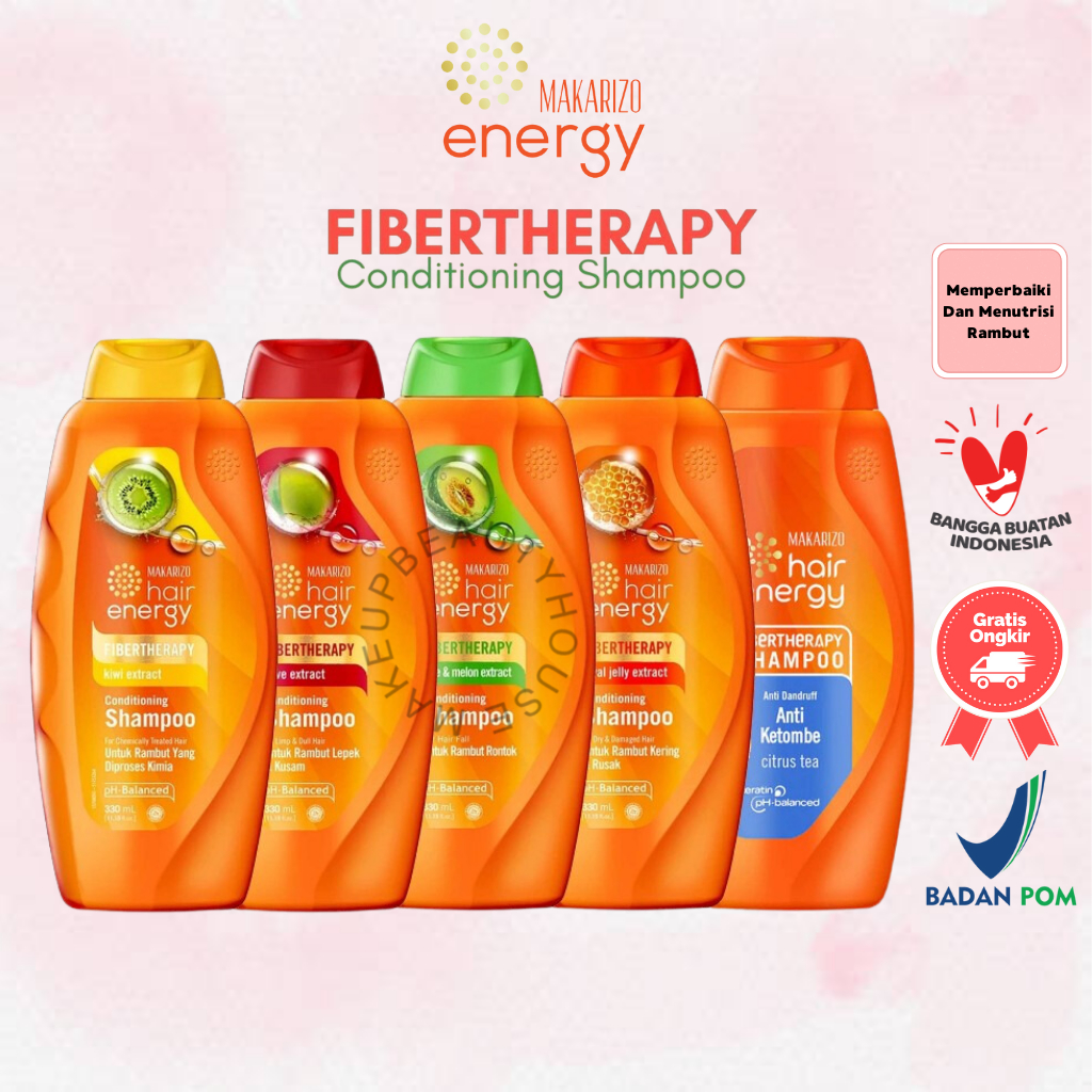 Jual MAKARIZO Hair Energy Fibertherapy Conditioning Shampoo 170ml/330ml ...