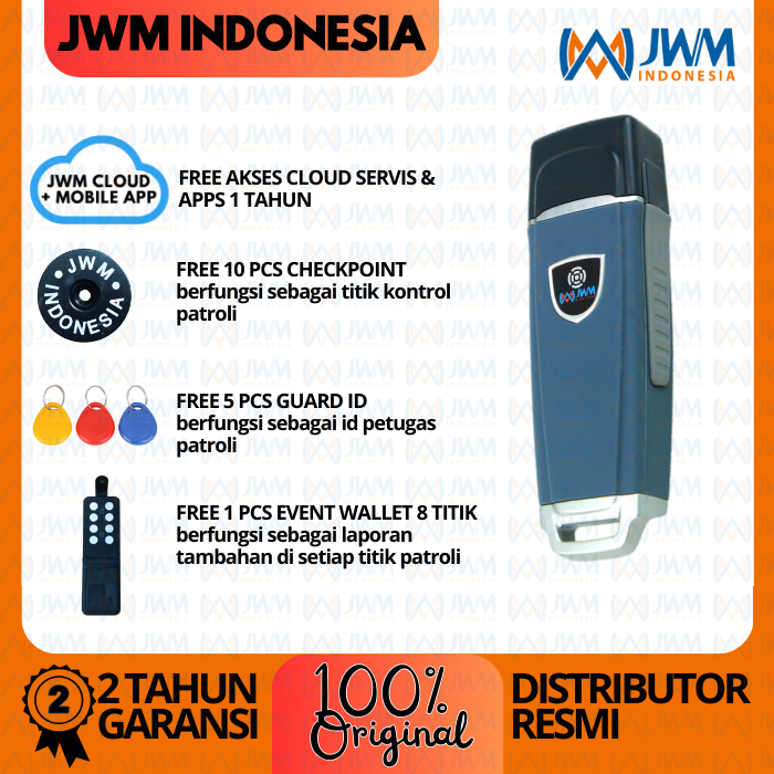 Jual JWM Guard Tour System Wm-5000v5 Alat Patroli Security Lengkap 10/5 ...