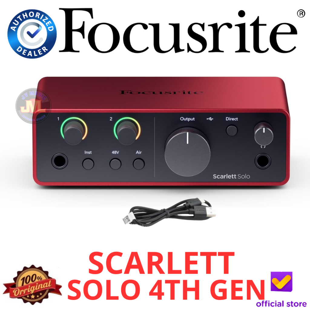 Jual Focusrite Scarlett Solo 4th Gen USB Audio Interface Soundcard Gen ...