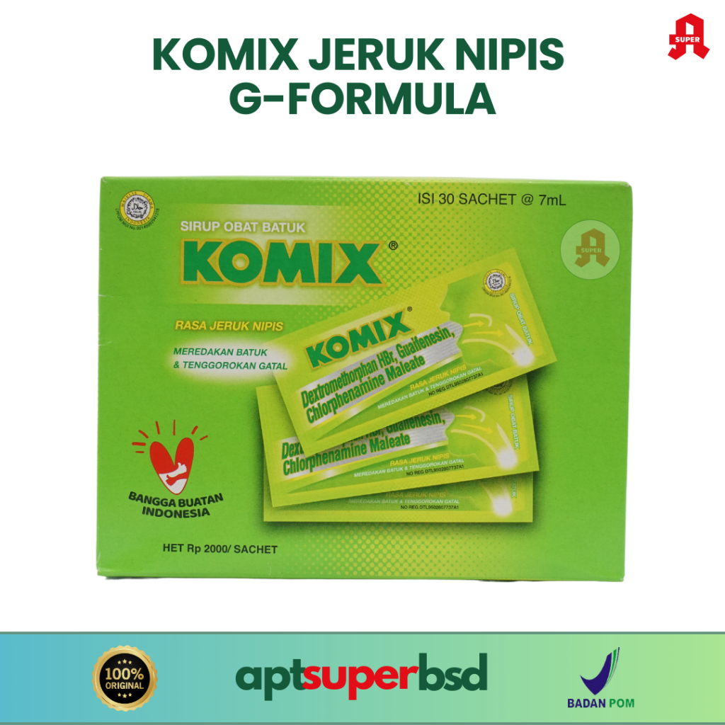 Jual Komix Jeruk Nipis G-Formula Sirup Obat Batuk - 30 Sachet @7ml ...