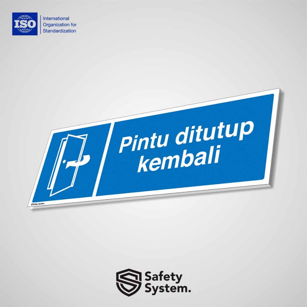Jual Safety Sign K3 ISO Pintu Ditutup Kembali Please Keep Door Closed ...