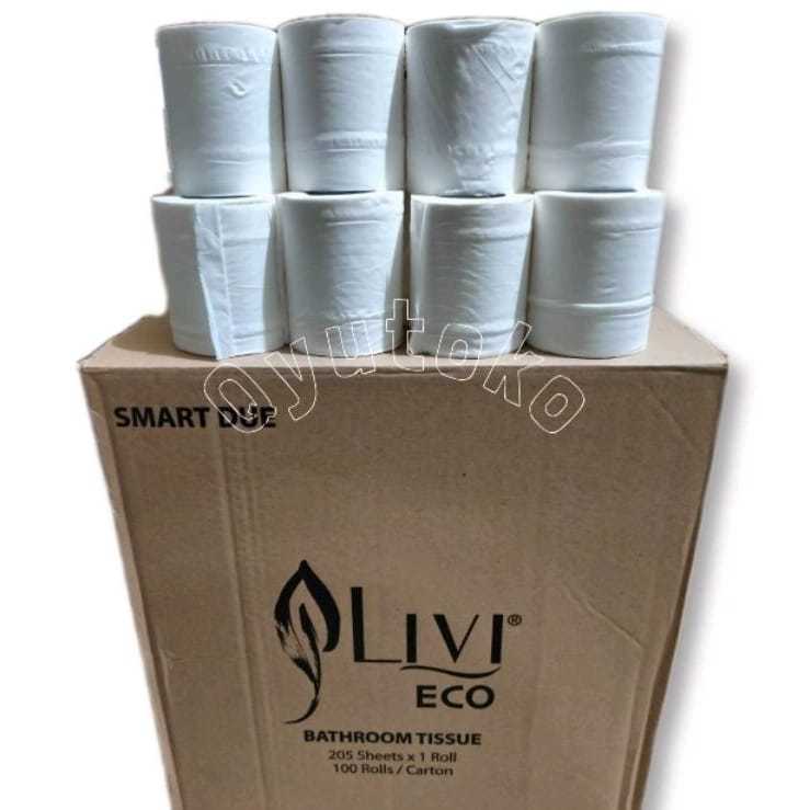 Jual TISSUE LIVI ECO SMART DUE BATHROOM TISU ROLL 205'S || TISU ROLL ...