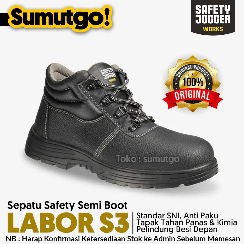 Jual Safety Jogger Works Sepatu Semi Boot SNI LABOR S3 /Sepatu Safety ...