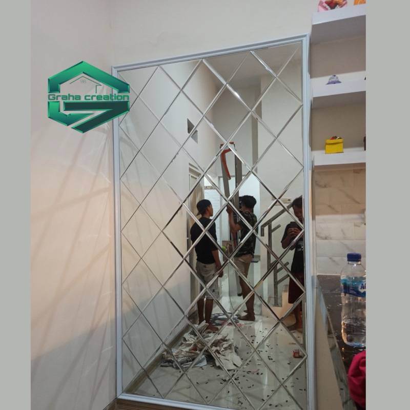 Jual paker set 20x20 ukuran 112x168 kaca bevel kaca cermin asli ...