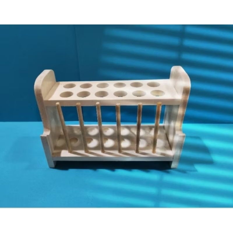Jual Rak tabung reaksi kayu 12 lubang | Shopee Indonesia