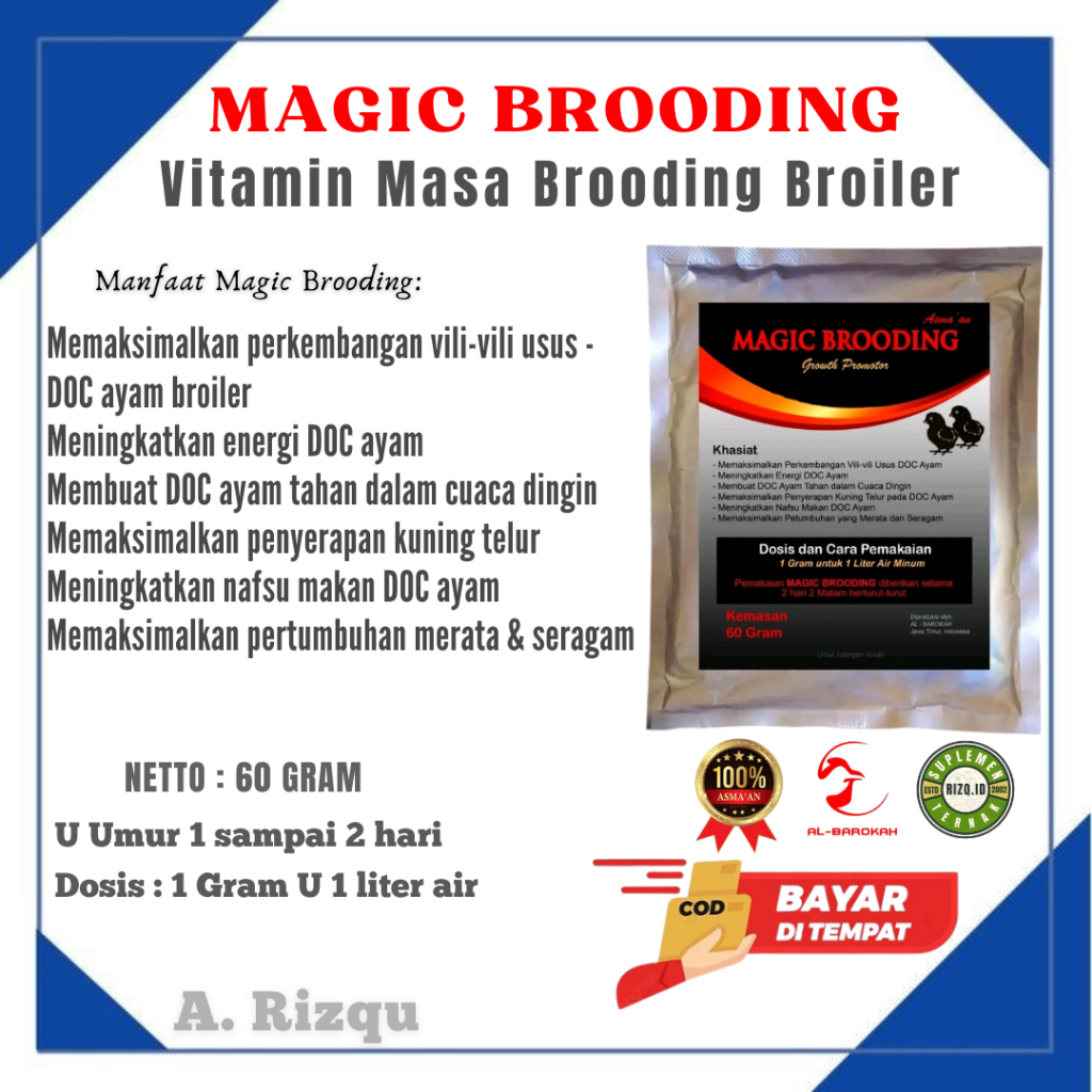 Jual MAGIC BROODING - (Suplemen Cepat dan Tepat Pada Masa Brooding DOC ...