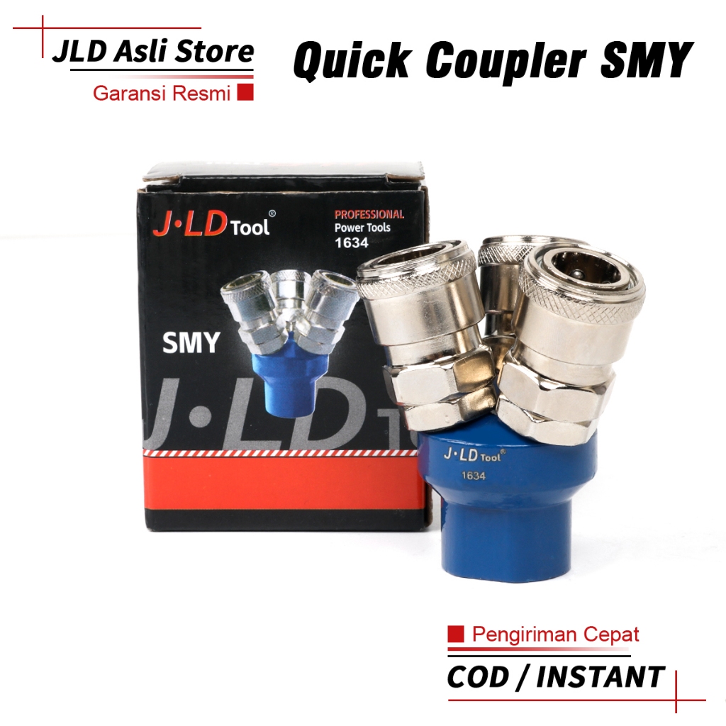 Jual JLD Quick Coupler 3 Way Air Pass Quick Coupling Adapter Connector ...