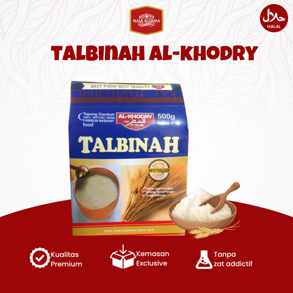 Jual Tepung Gandum Talbinah obat maag akut thibunn nabawi Al-Khodry Premium 500g | Shopee Indonesia