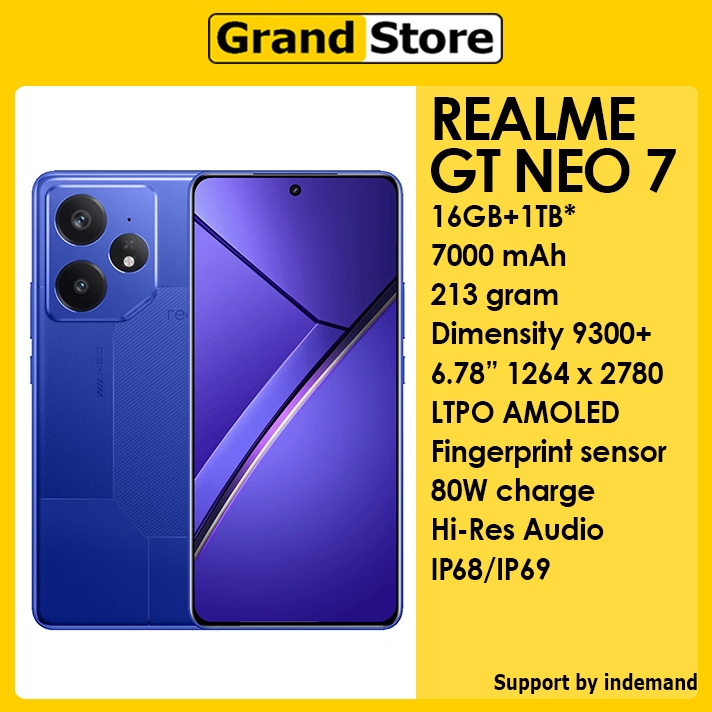 Jual REALME GT NEO 7 5G CN ROM 16GB/1TB* 7000mAh 80W Dimensity 9300+ 6. ...