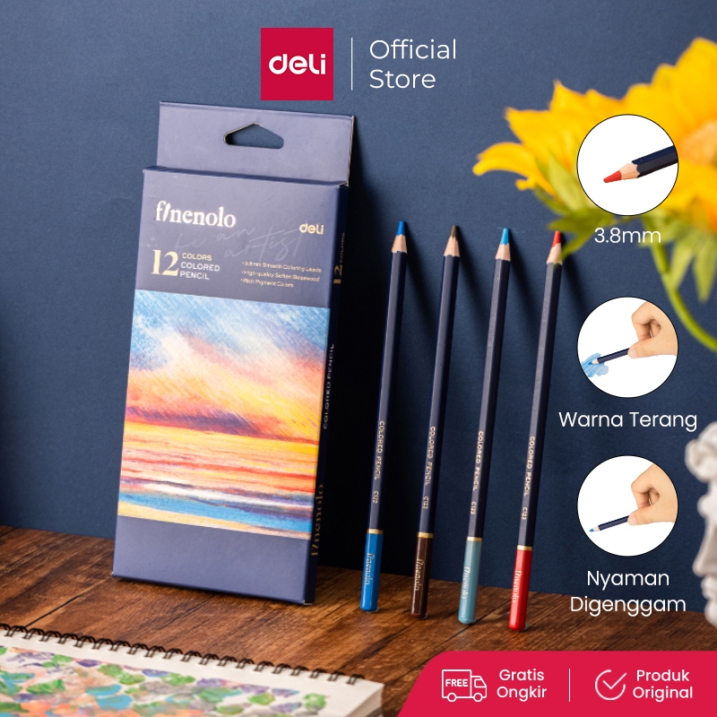 Jual Deli Finenolo Pensil Warna Premium / Colored Pencil 3.8mm Lead ...