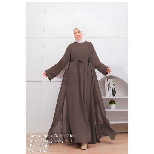Jual GAMIS ABAYA OUTER SET 2 IN 1 | Gamis outer dress Wanita | gamis ...