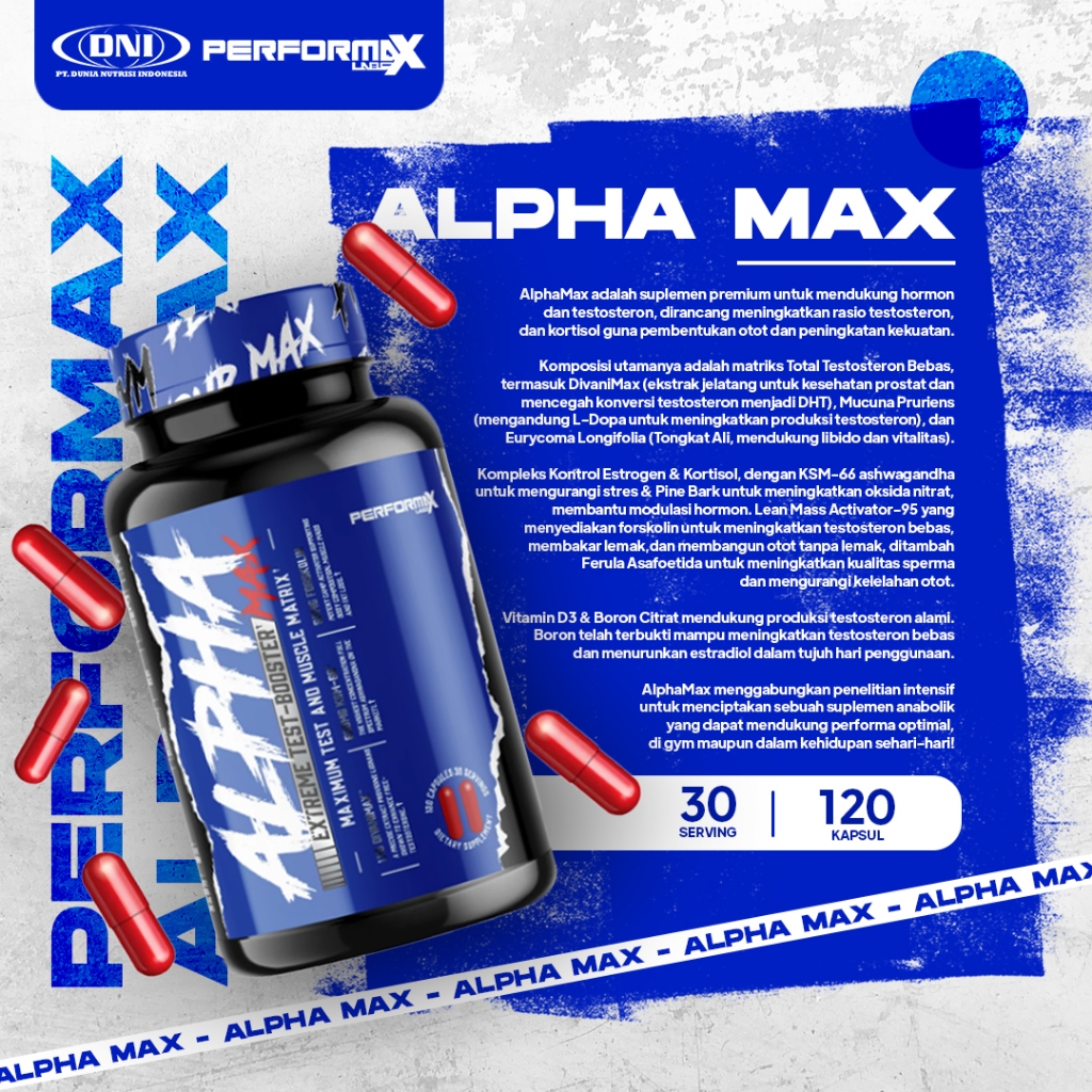 Jual PERFORMAX LABS ALPHA MAX 120 CAPS (30 SERV) | Shopee Indonesia