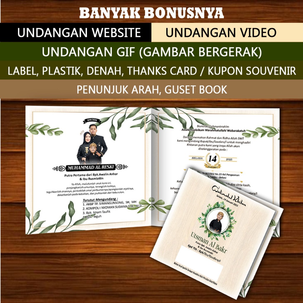 Jual COD Undangan Sunat Murah Motif 22 - Undangan Sunatan Undangan ...