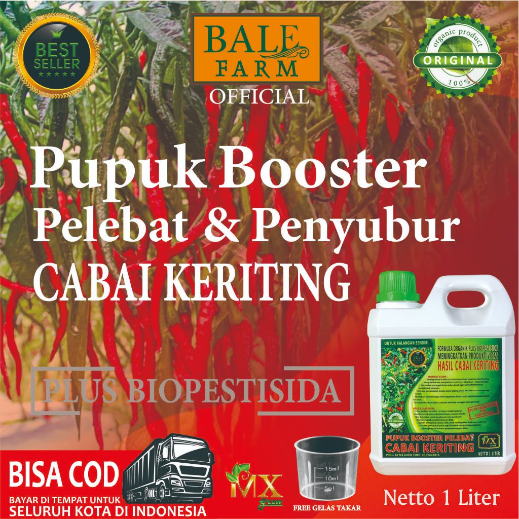 Jual Booster Pupuk Organik Cair Penyubur dan Pelebat Cabai Keriting 1 Liter / Pupuk Booster Buah ...
