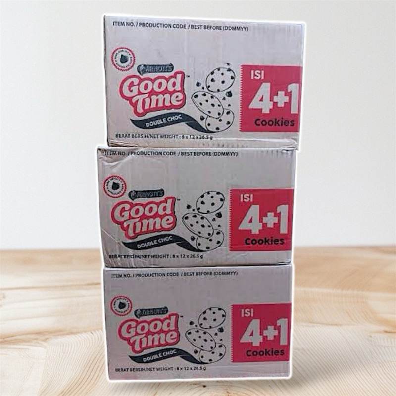 Jual 1 DUS Good Time Cookies Double chocolate 8pack X 12pcs | Shopee ...